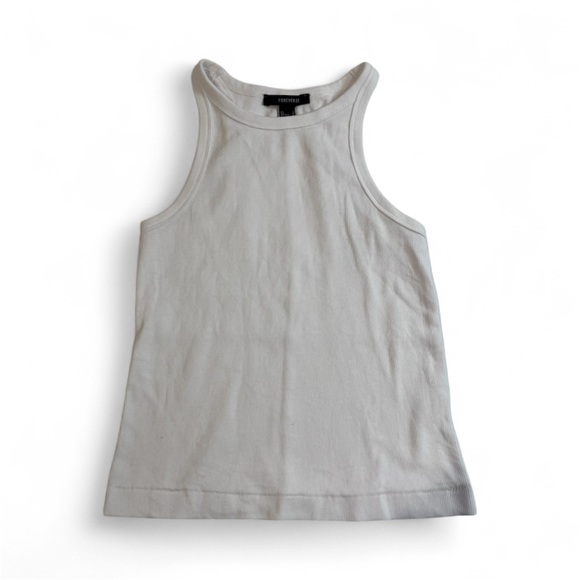 Forever 21 | Tops | Y2k Forever2 White Ribbed Tank Top Basic Layering ...